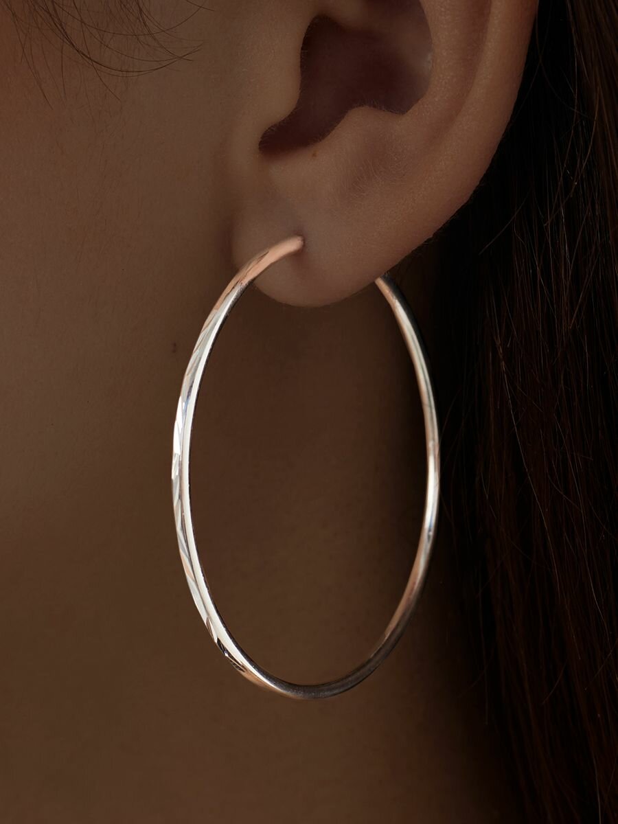 Серьги, серебро, 925 проба, оксидирование
