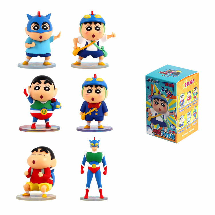 Настольное украшение унисекс MINISO x Chaodou Bear Crayon Shin Chan Динамическая коллекция "Битва", Single Blind Box (Random Style)
