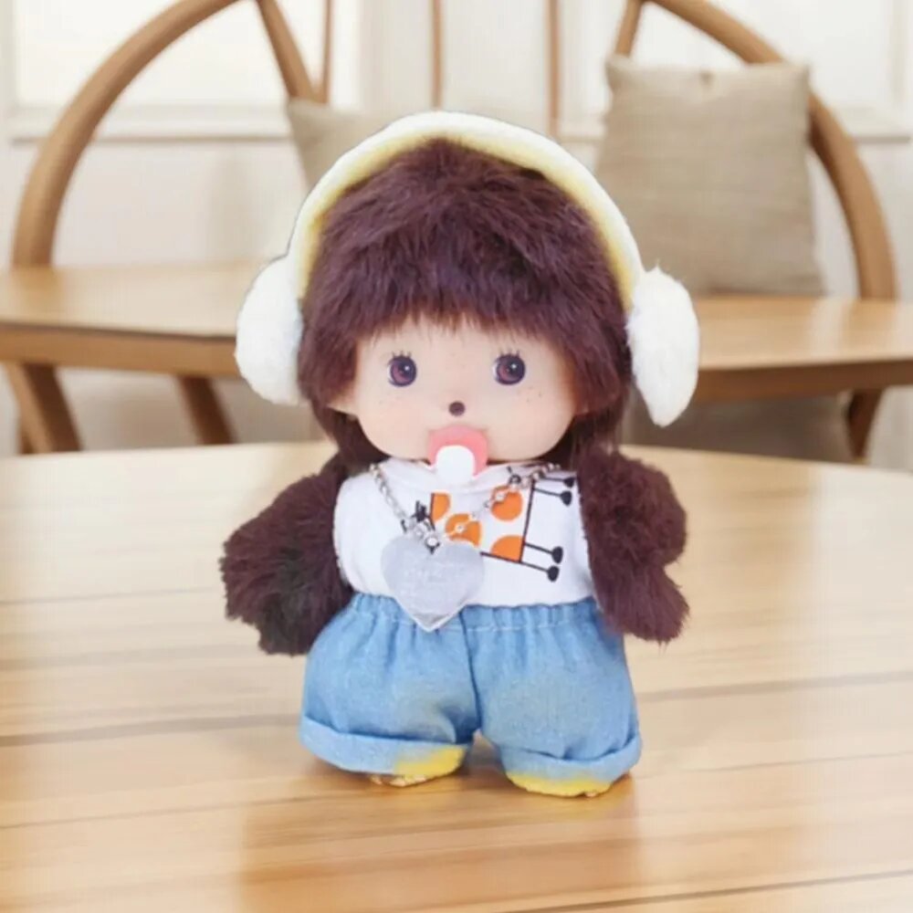 Monchhichi Monkiki , Мончичи, Плюшевая кукла Красная Шапочка Игрушка в подарок, мягкие игрушки 15 см