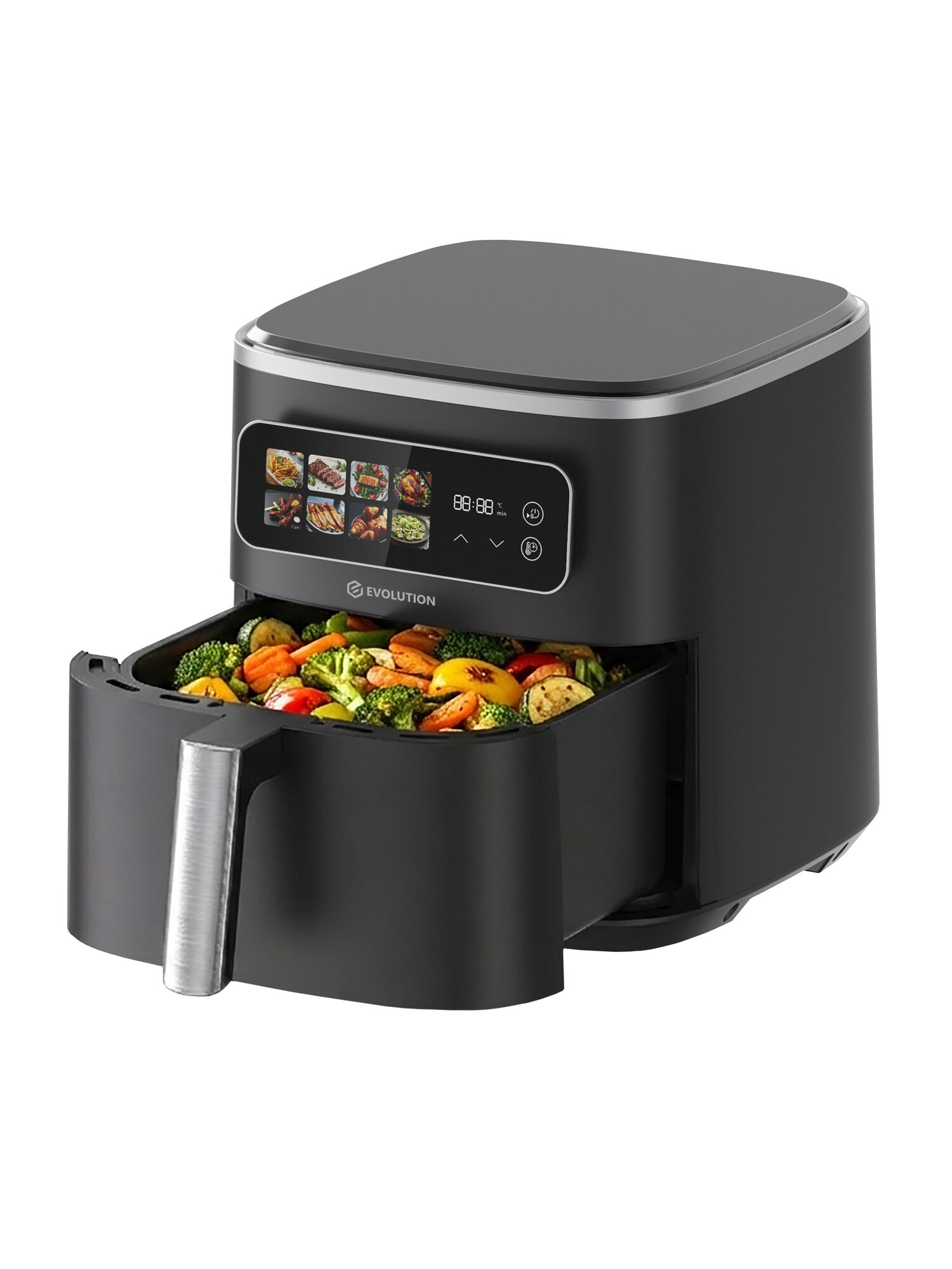 Аэрогриль Evolution AIRO 8700Т Black, 8 л, 2000 Вт, аэрогриль, фритюрница без масла, сенсорная, 8 программ