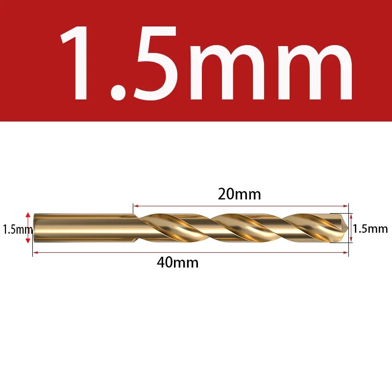 Набор спиральных сверл HSS M35 0,5-20 мм 1.5mm(1Pcs)
