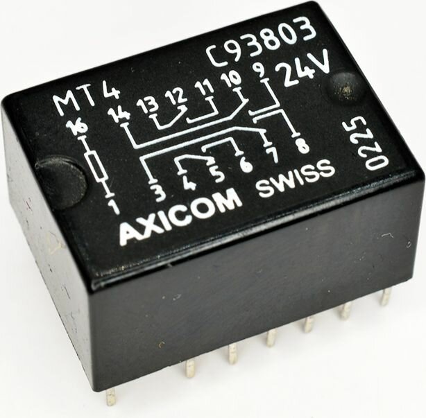 Реле TE Connectivity MT4 C93803 сигнальное, Uкат. 24 ВDC, Iком 45658 А, 4PDT, 1 шт