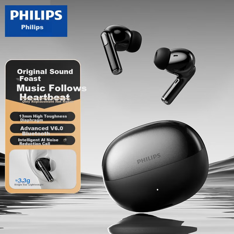 PHILIPS наушники-вкладыши Bluetooth беспроводные для спорта и игр длительный срок службы батареи шумоподавление при