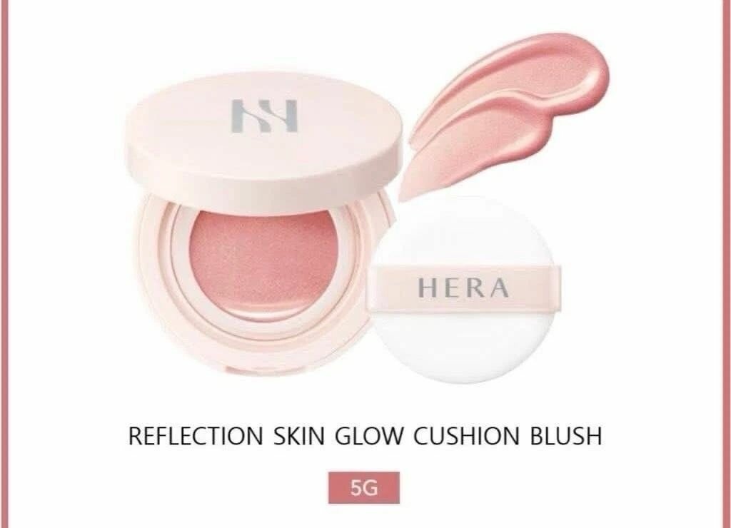 Роскошные румяна в формате кушона корейские HERA Reflection Skin Glow Cushion Blush Lingerie 5g
