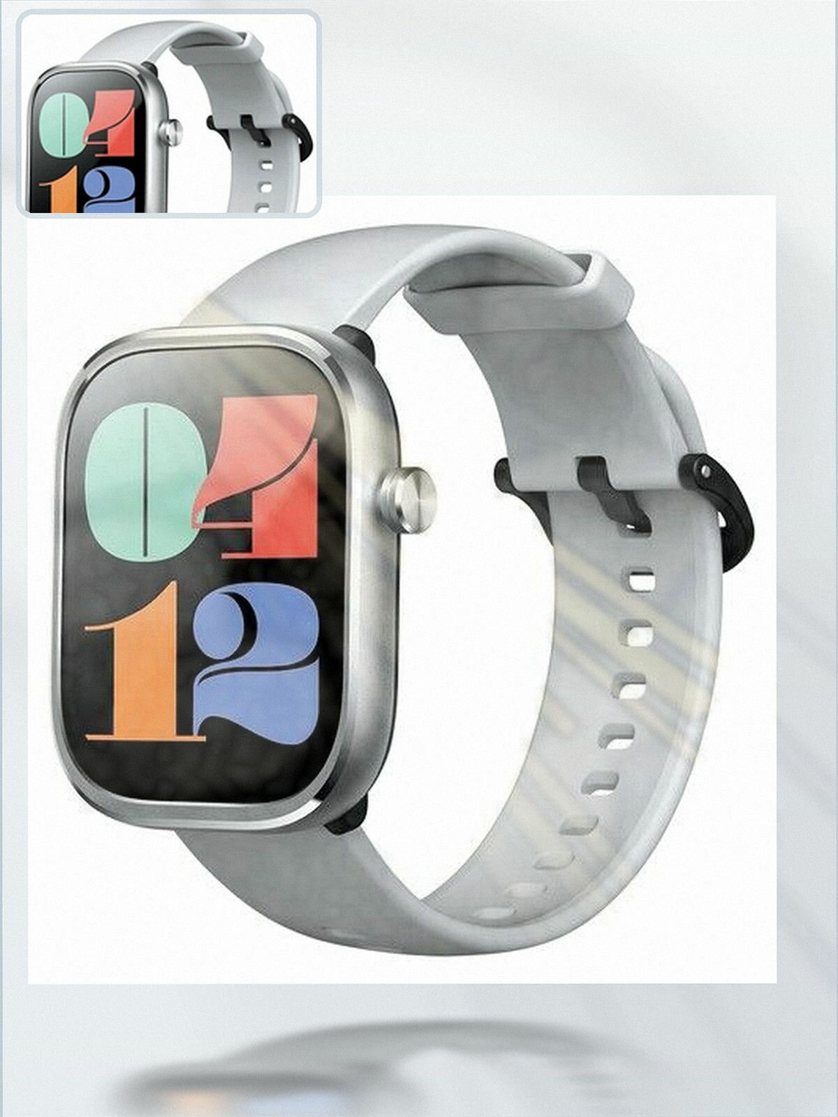 Умные часы Mibro Watch C4 AMOLED 2.01" с силиконовым ремешком, серые