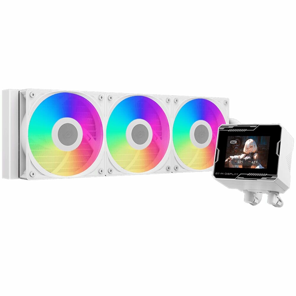 Система водяного охлаждения PcCooler GT360M ARGB Display WH White S115x/1200/1700/1851/1954/AM4/AM5 Ret