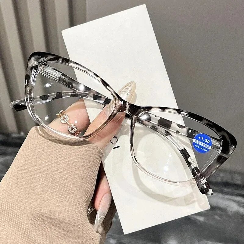 Ретро очки для чтения RPXBGUCKARHG black leopard, +400