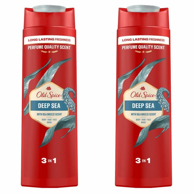 Old Spice Гель для душа, шампунь Deep sea, 400 мл, 2 штуки