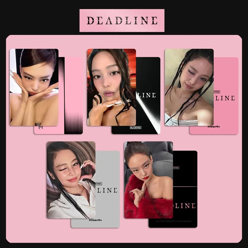 Карточки BLACKPINK BP DEADLINE альбом карты JISOO JENNIE k-pop карточки коллекционные 5.4*8.6cm 5 шт