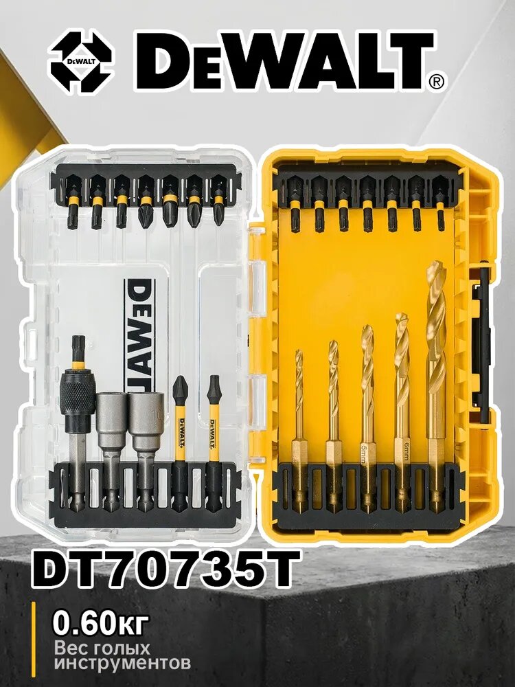 Набор сверл и бит DEWALT DT70735T-QZ (25 предметов) FLEXTORQ с кейсом Tough Case+