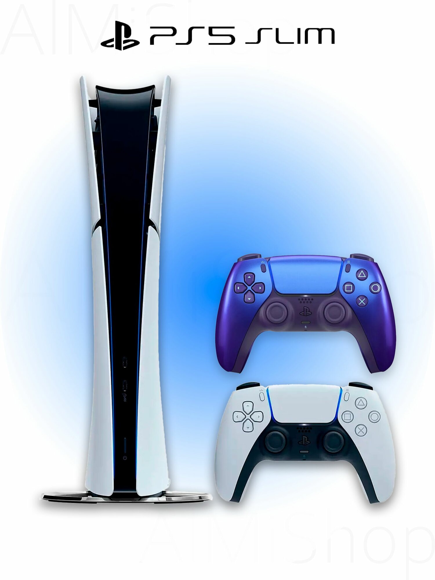 Игровая приставка Sony PlayStation 5 Slim Digital (без дисковода) 825Гб + 2 геймпад (индиго, Chroma Indigo)