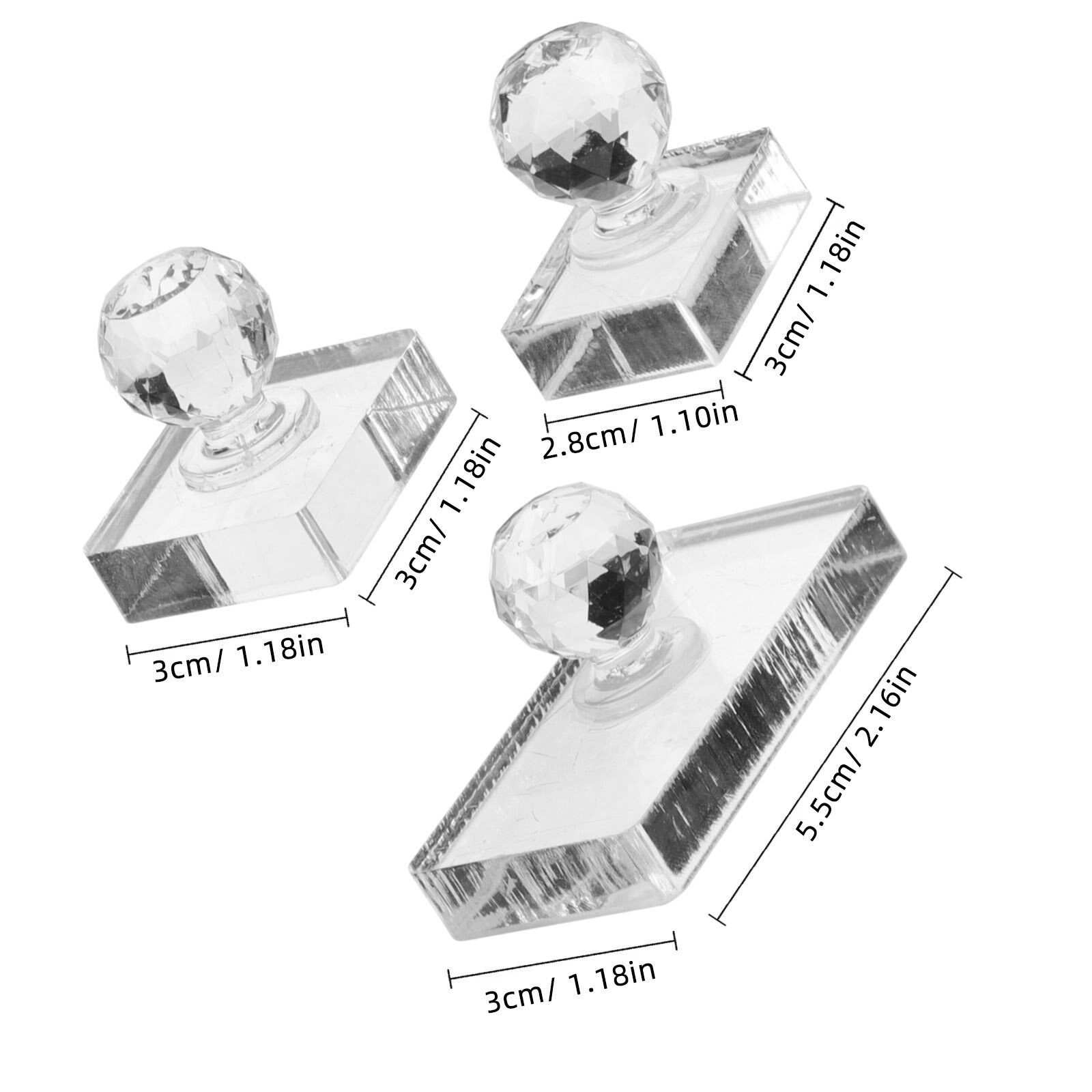 Инструмент Для Нанесения Теней 3 Шт Прозрачный 3.00X2.80X2.00Cm Подходит Для Разных Косметических Продуктов