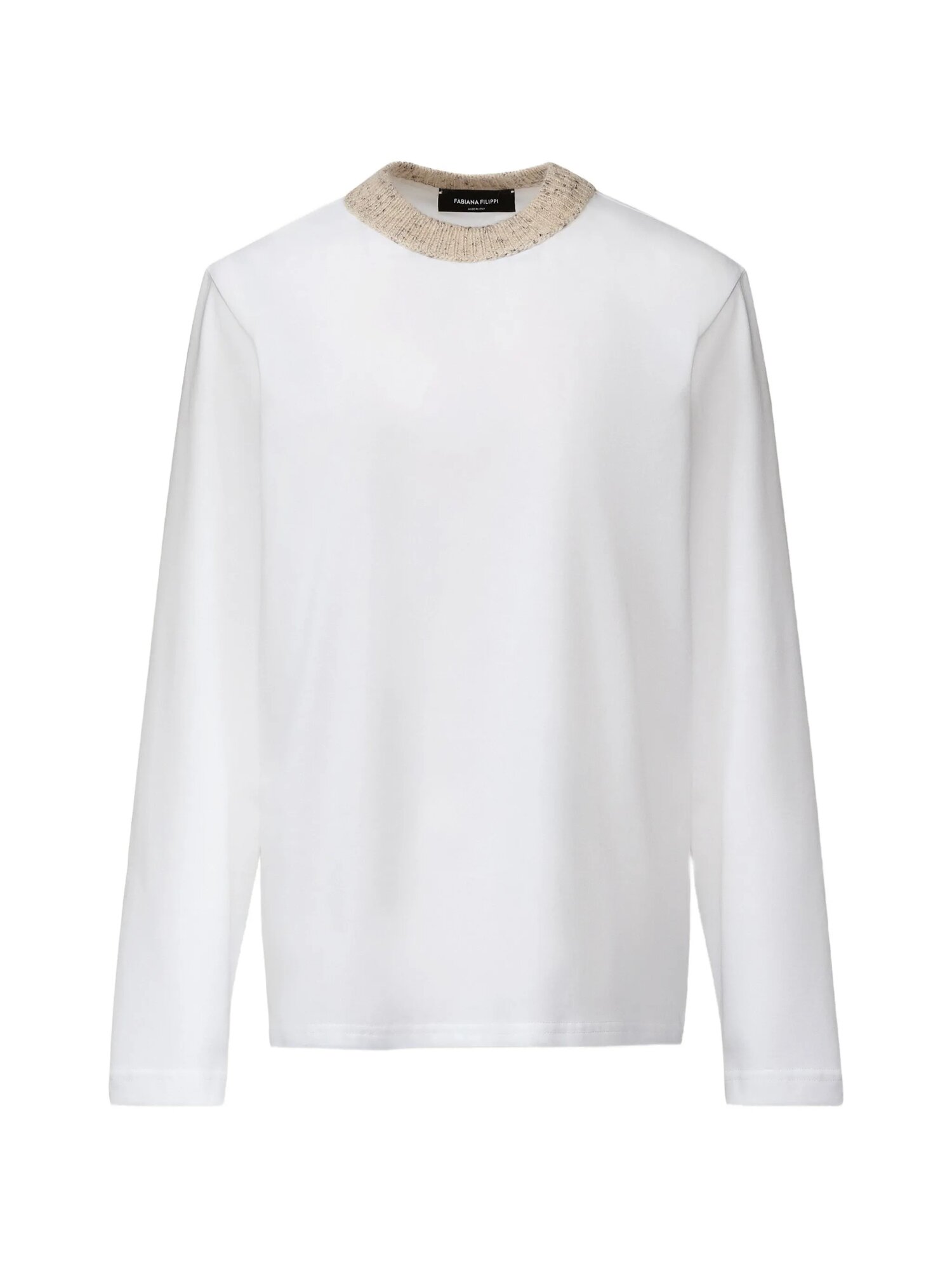 Футболка Contrast-trim long-sleeve T-shirt