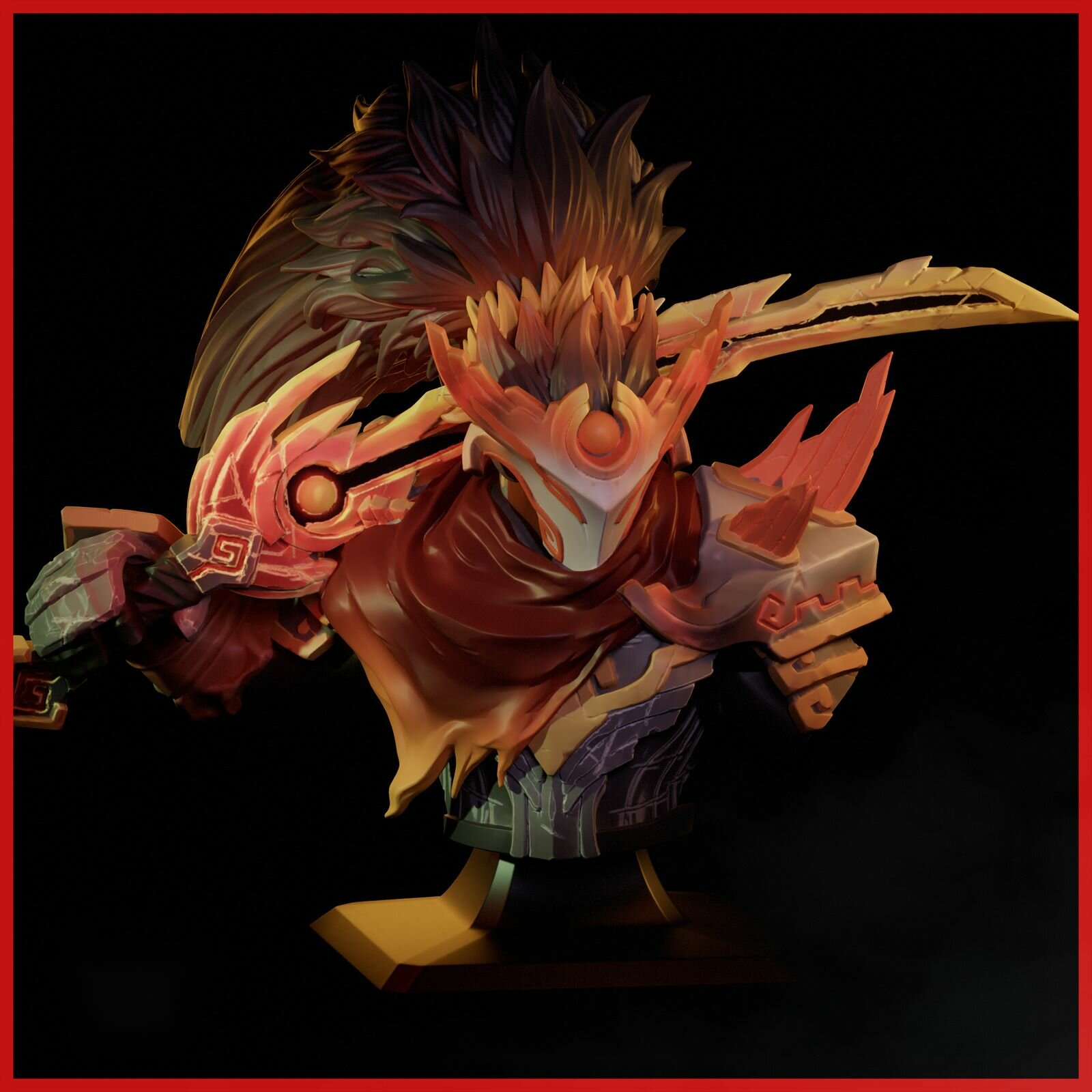 Сборная модель Juggernaut Ancient Exile (Dota 2), бюст, 100мм для покраски