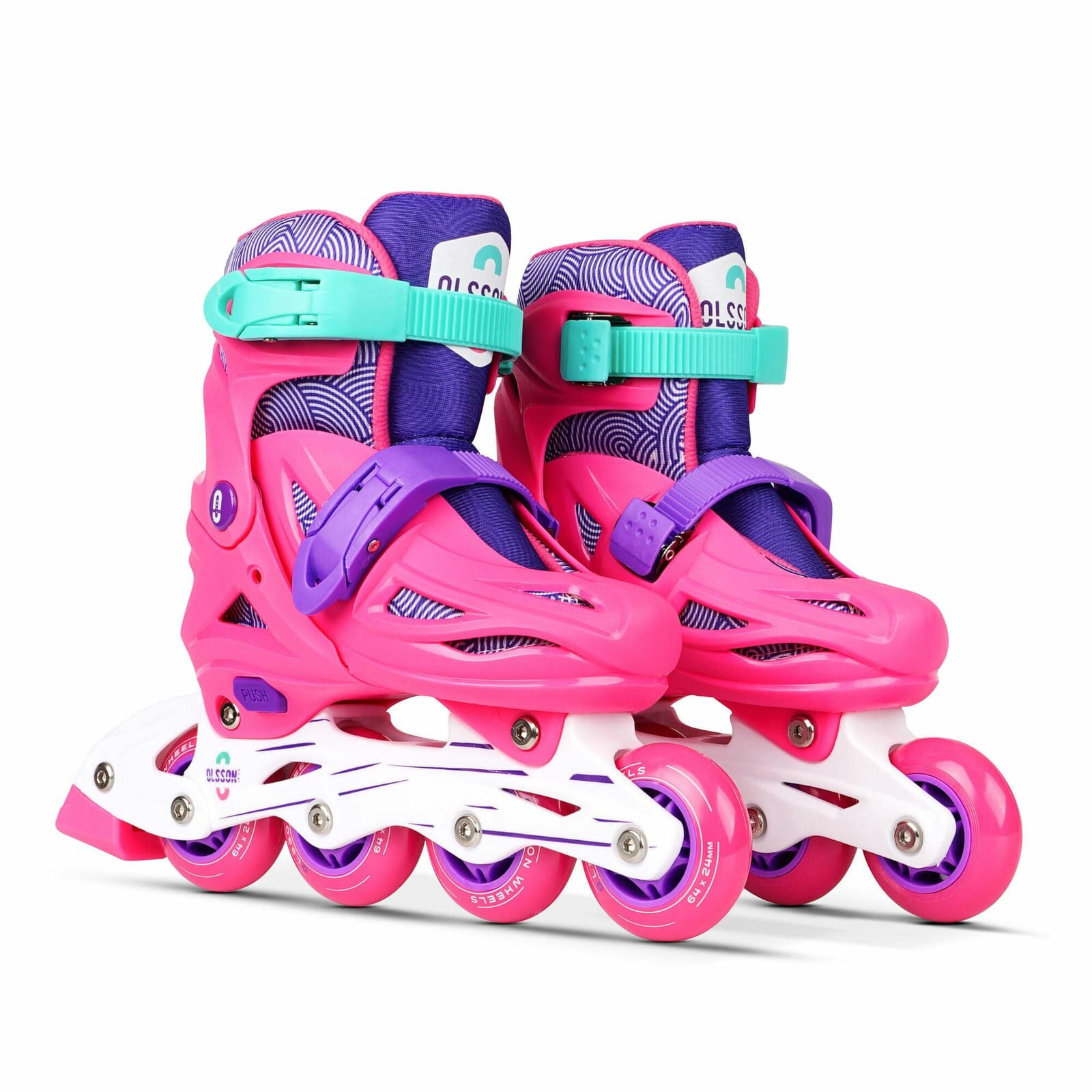 DECATHLON ролики Decathlon Olsson Lite Sally, розовый/синий/фиолетовый, размер 32-35