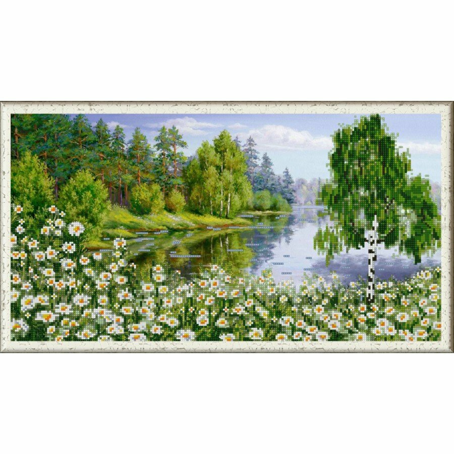 Рисунок на ткани Конёк Ромашки у лесной реки, 25х45 см (1371)