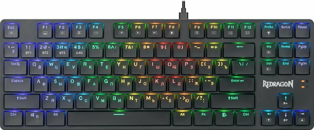 Клавиатура беспроводная Redragon Anubis K539-RGB, USB, Bluetooth/Радиоканал, черный