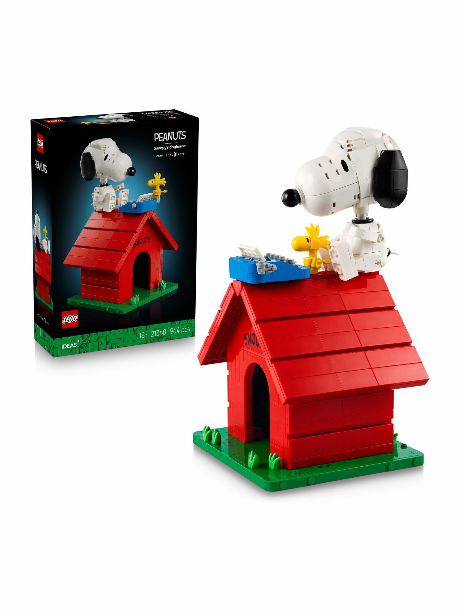 Конструктор LEGO Ideas 21368 Собачья будка Снупи, красный, 964 дет.