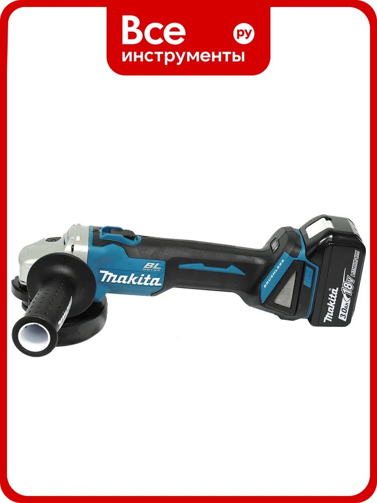 Аккумуляторная угловая шлифовальная машина Makita LXT DGA504RF, бесщеточный мотор, регулируемый кожух без инструмента
