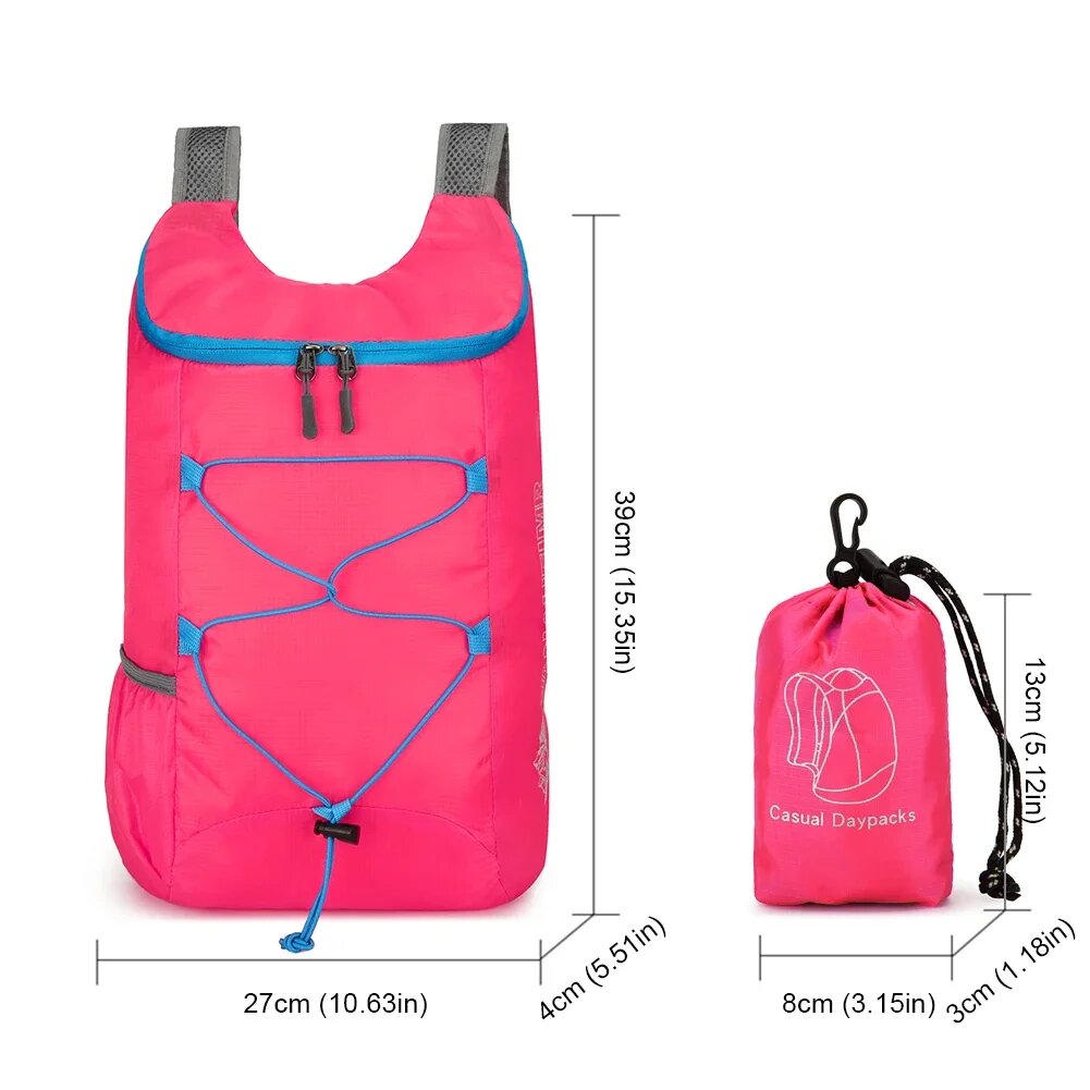 Складной портативный рюкзак 10L Розовый, Style H-10L