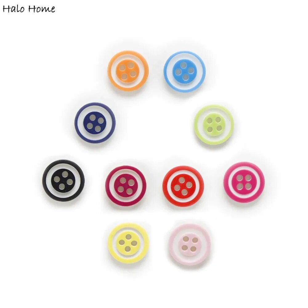 Круглые пуговицы из смолы Halo Home 100 шт, 12 мм