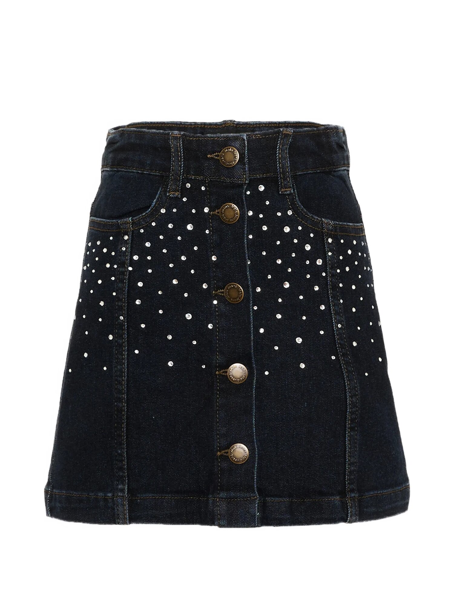 Юбка Bera rhinestone-embellished button-front skirt
