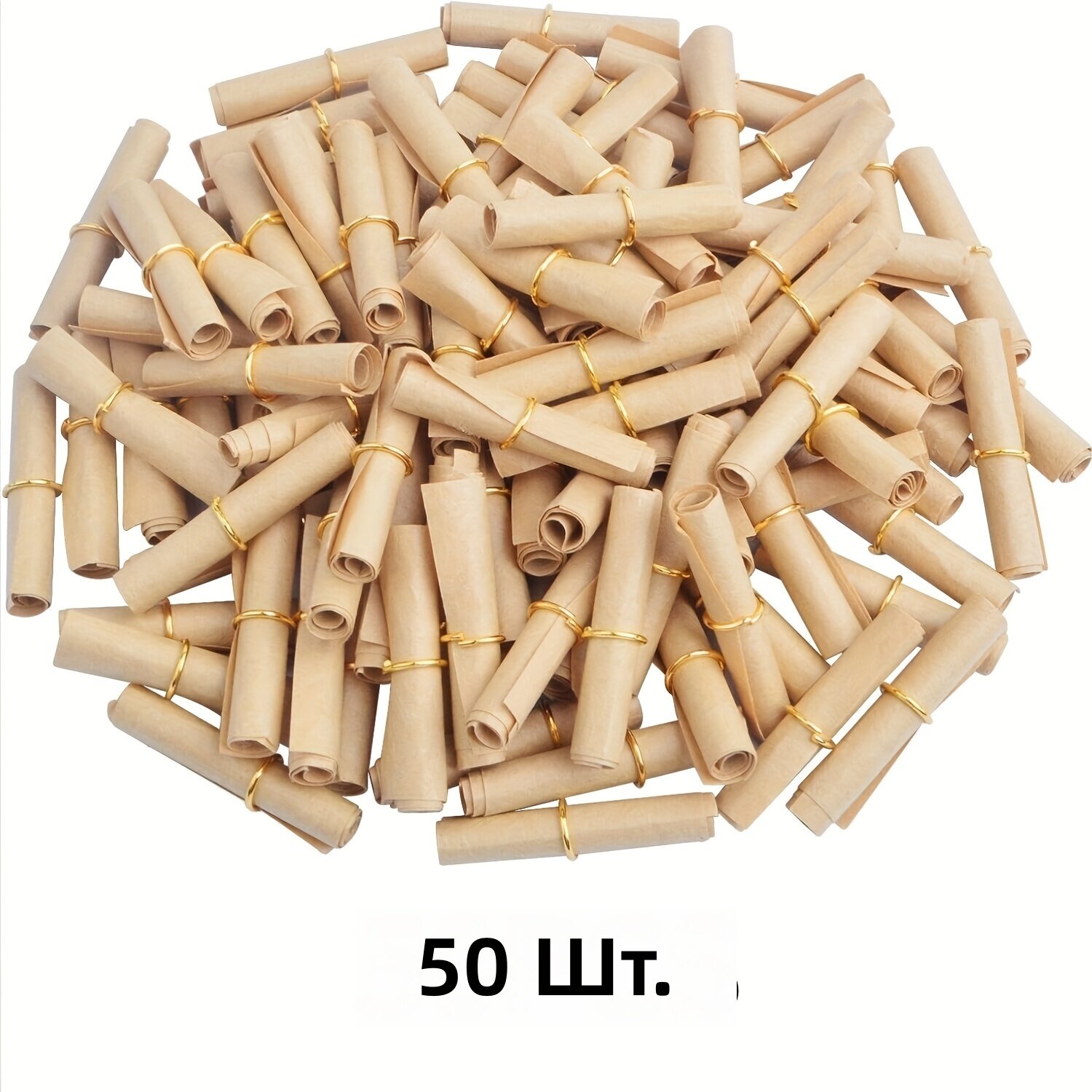 Винтажные бумажные свитки для пожеланий, 50 шт, коричневый цвет