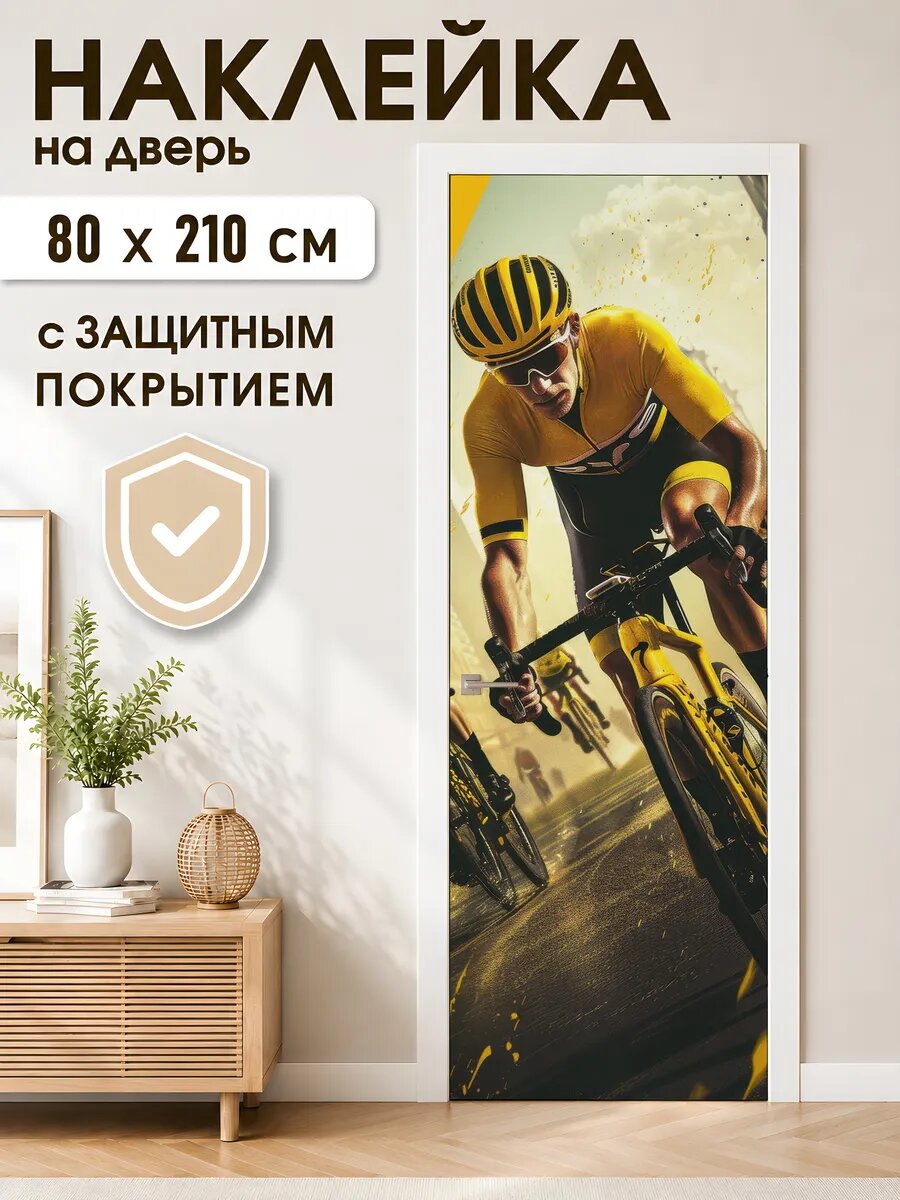 Наклейка на дверь Спортивные гонки Арт: d_34_02289