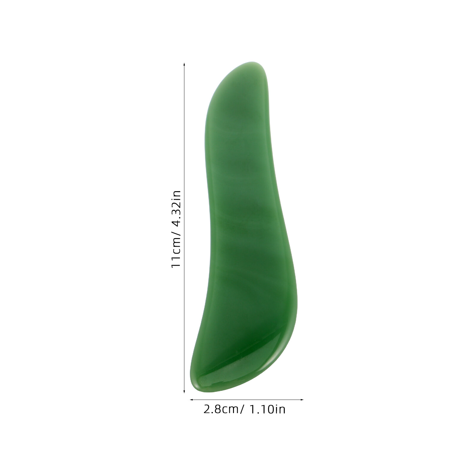 Камень Для Массажа Gua Sha Из Нефрита С Уникальным S Образным Дизайном Для Лица И Тела 11.50X2.80X0.30Cm
