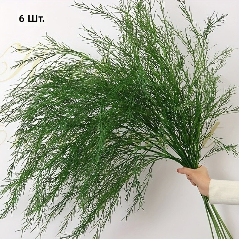 Искусственные длинные ветки ивы, 6 шт, зеленого цвета