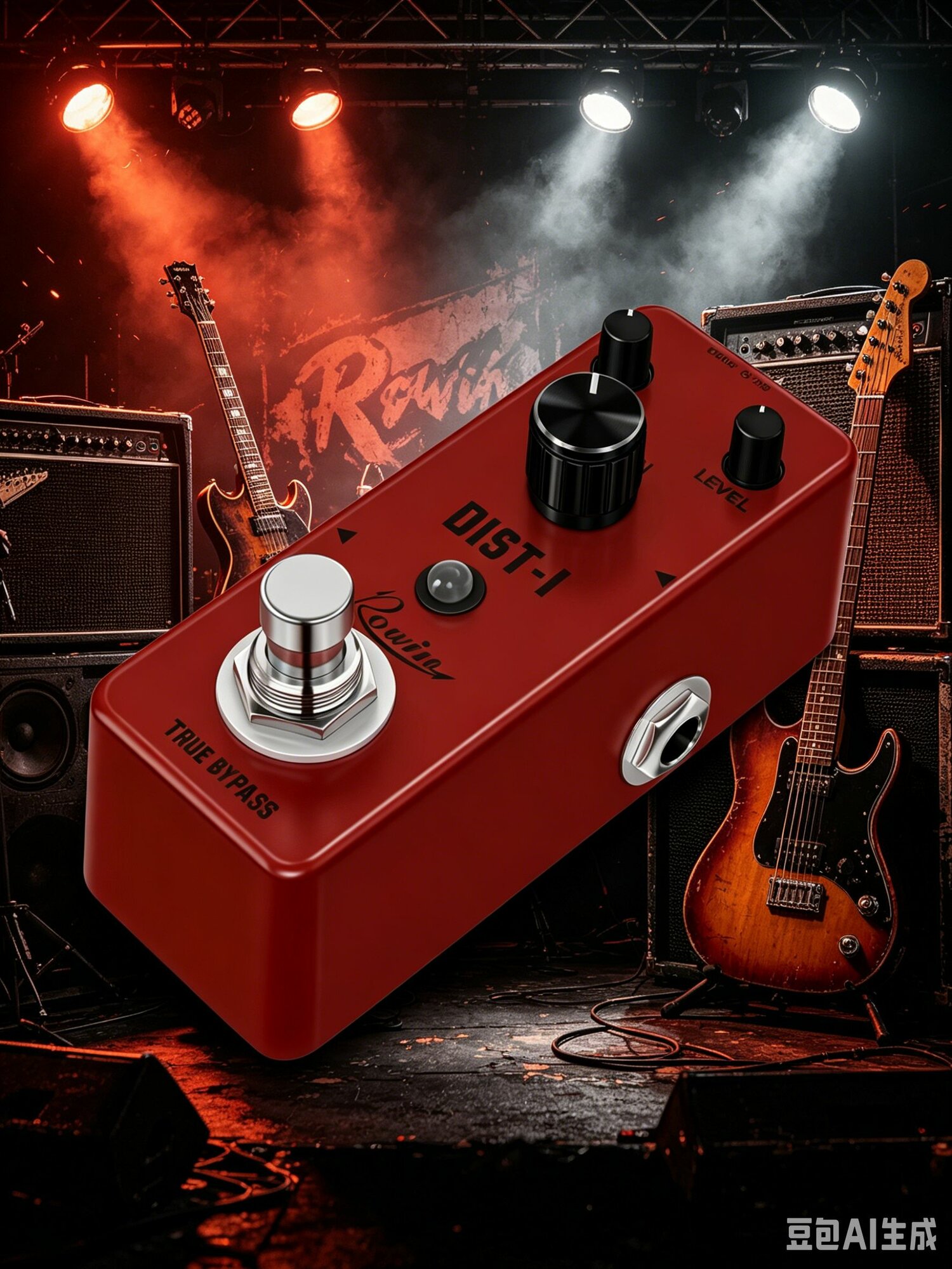 Rowin LEF-301A DIST-I, мини-педаль британского дисторшна для электрогитары, высокий гейн, мощные средние частоты, ручки Gain/Tone/Level, корпус из цинкового сплава, истинный байпас