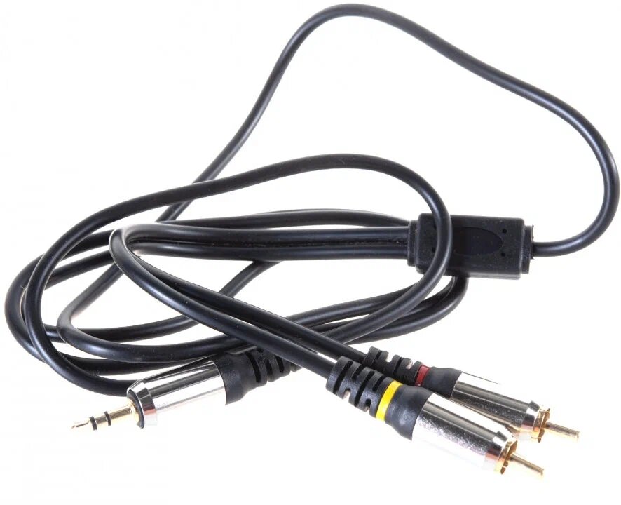 Кабель Audio MiniJack(m) - 2*RCA(m) 1.5м Cablexpert черный