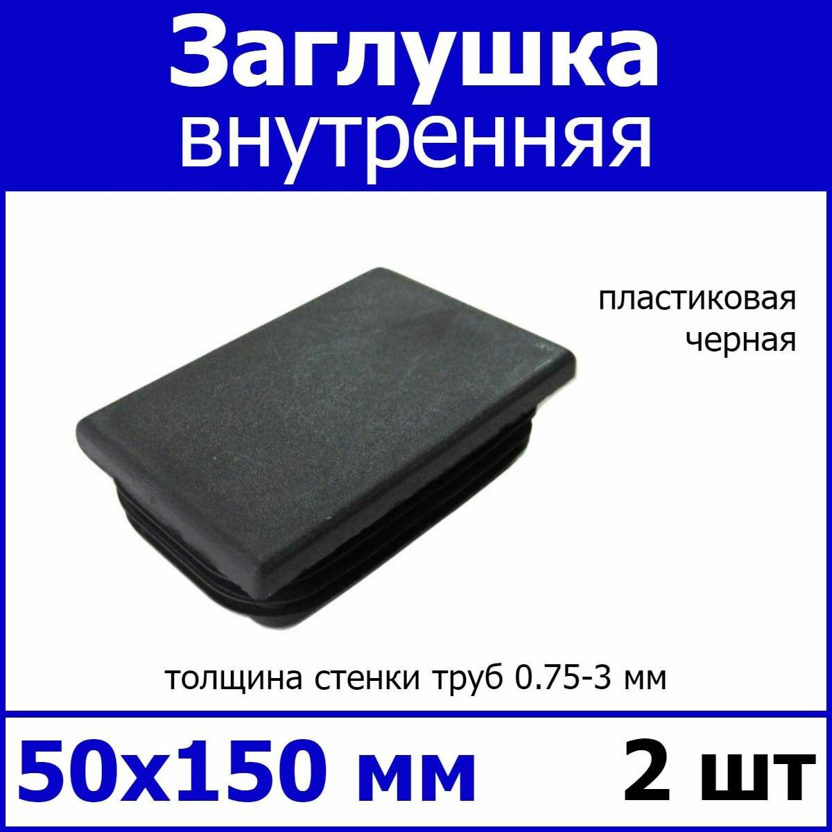 Заглушка для профильной трубы 50х150 черная 2шт