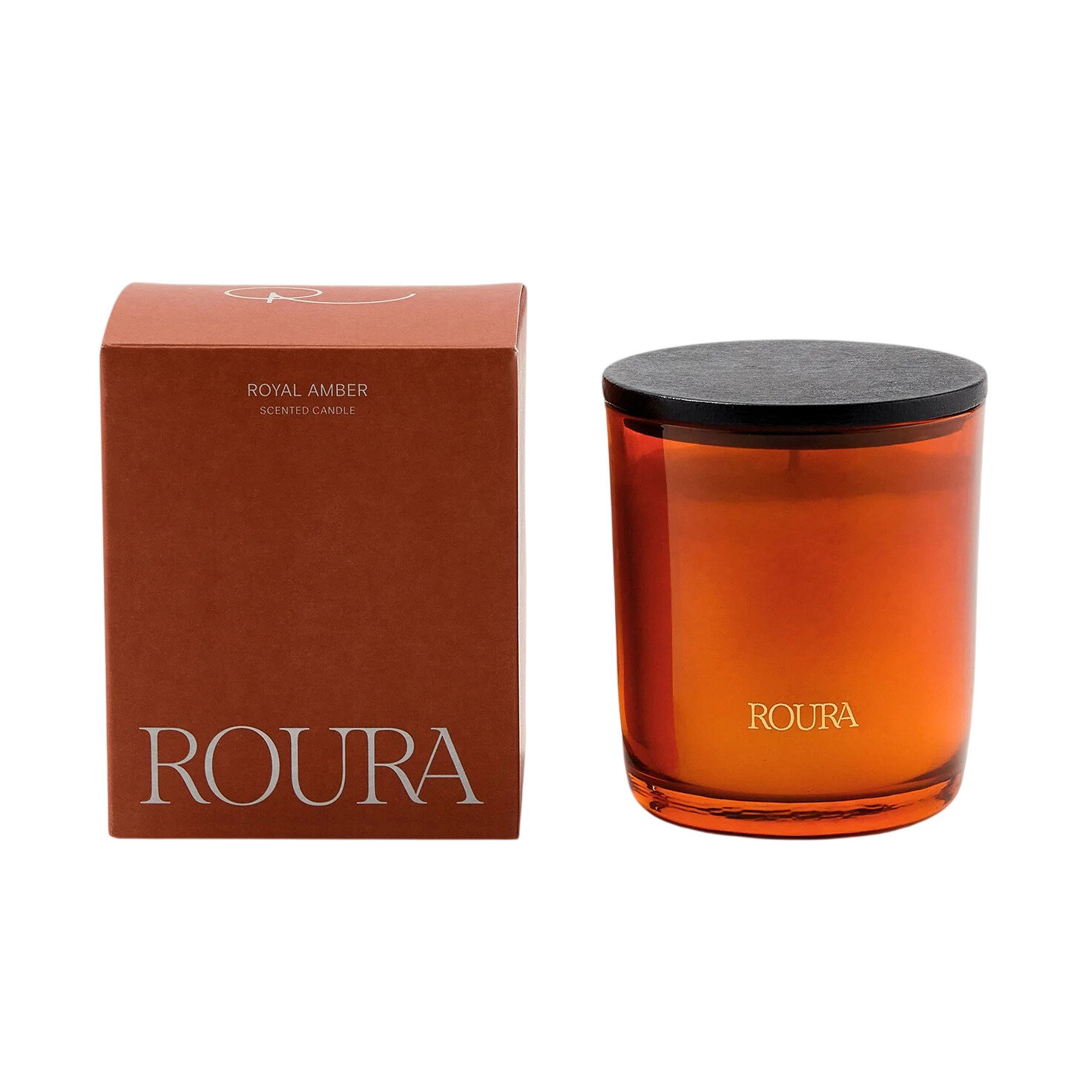 Свеча Roura Royal Amber 430 гр / Парфюм для дома Рура Ройял Эмбер / Королевский Янтарь