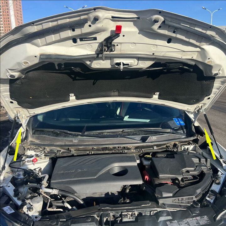 Газовые упоры капота для Renault Kadjar 2015-2022 Амортизаторы Рено Каджар 2 шт