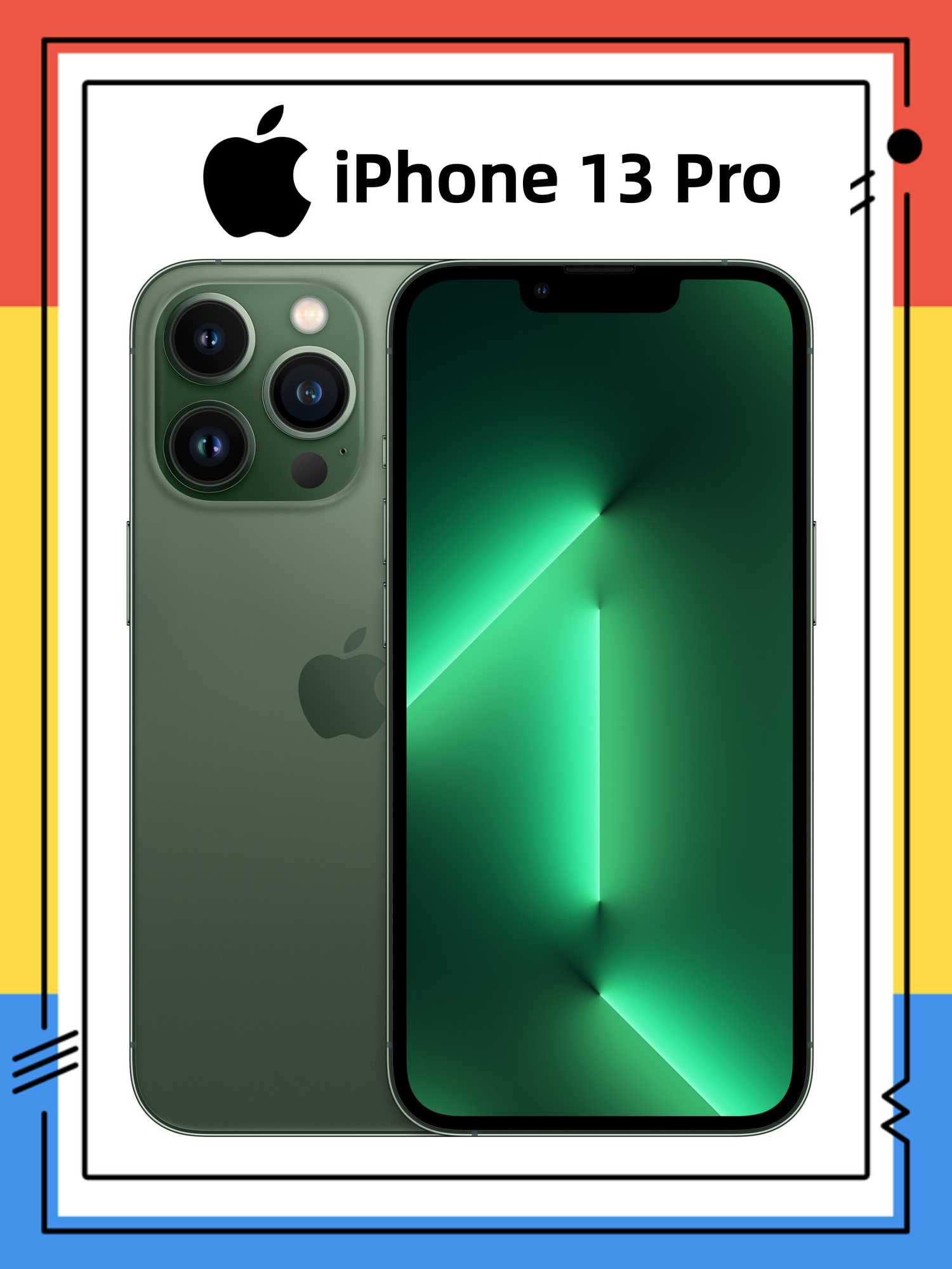 Фициально авторизовано Оригинал Смартфон Apple iPhone 13 Pro 128 ГБ, Dual: nano 2 SIM Альпийский зеленый