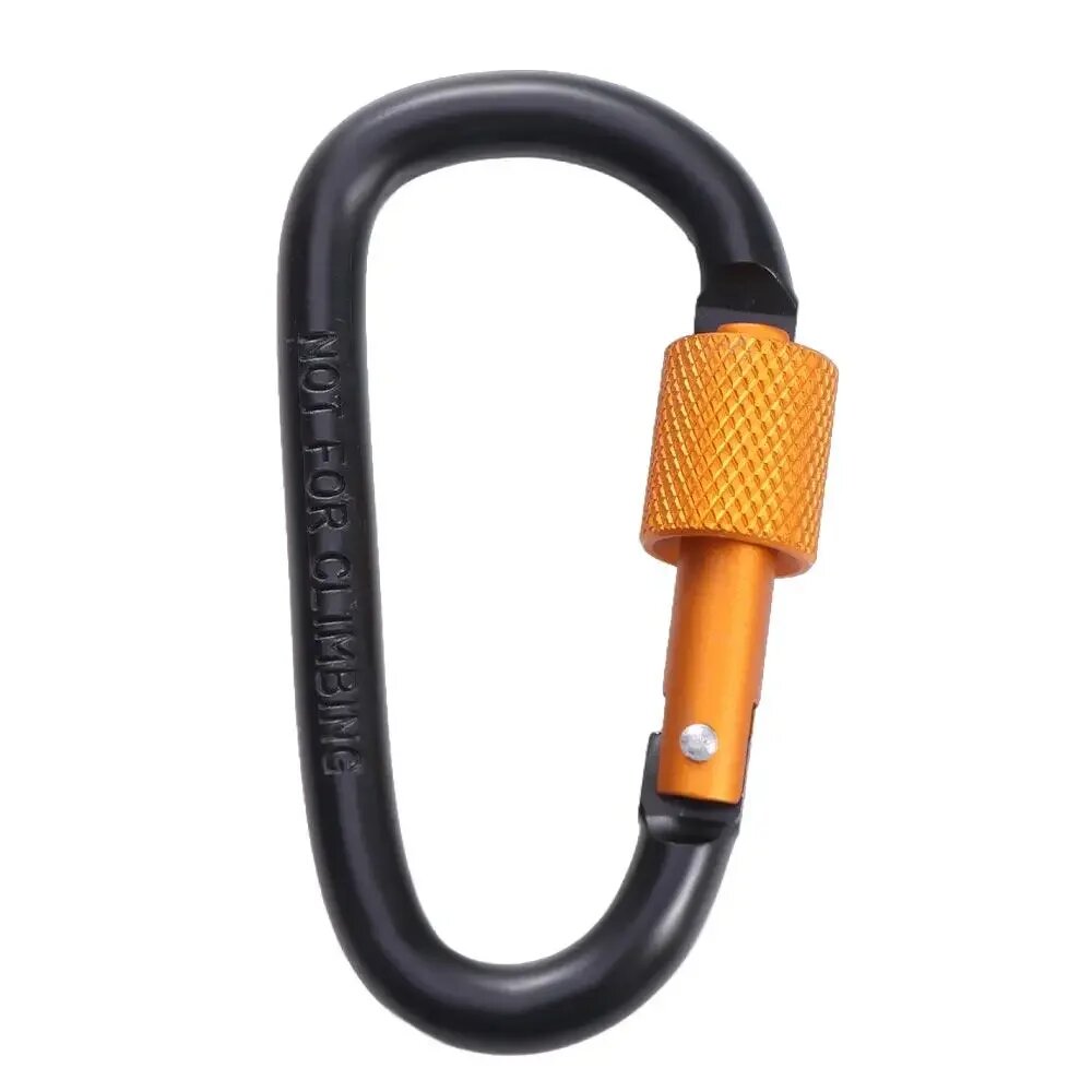 Алюминиевый карабин Оранжевый, black-orange