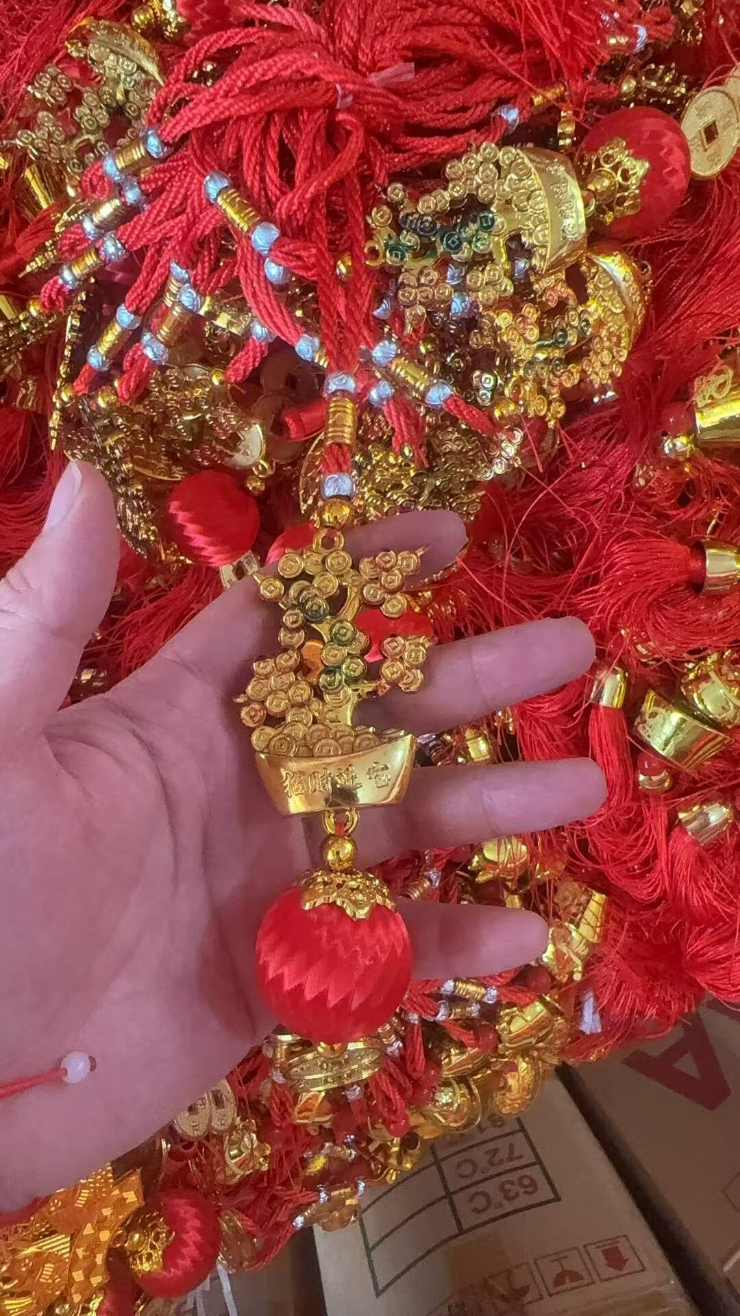 Подвесное украшение с деревом денег и фонарём для свадьбы и новогоднего декора (2 шт.)