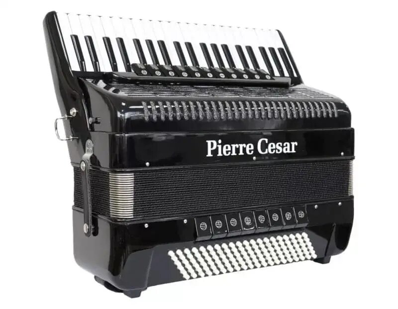 Аккордеон Pierre Cesar PCA2001 BKP [120 басов, 41 клавиша в правой руке, 11+7+1 регистры, 2 регистра с "ломаной" декой, черный перламутр]
