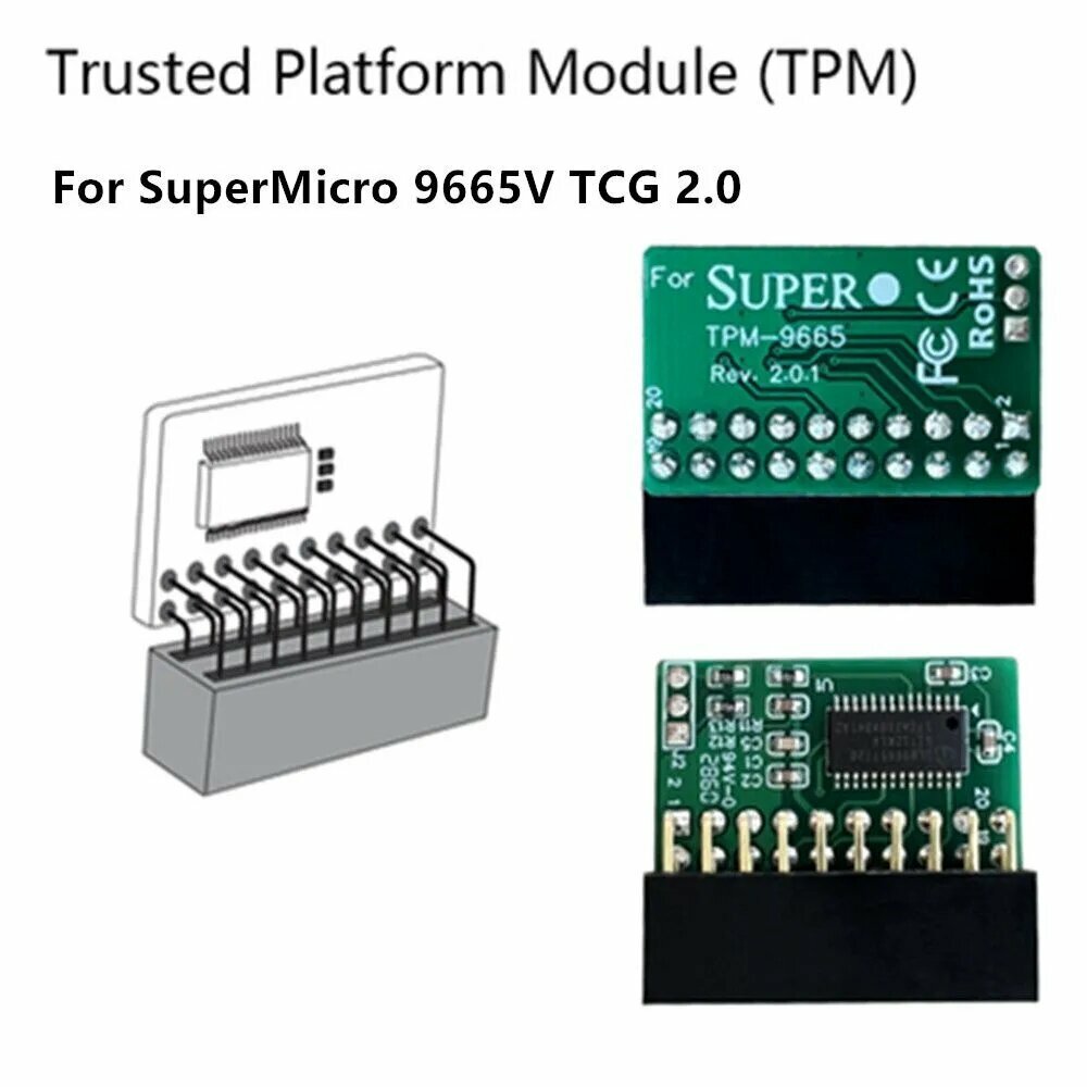 20-Контактный Модуль Tpm 2.0, Надежная Платформа Для Supermicro Aom-Tpm-9665V Tcg 2.0