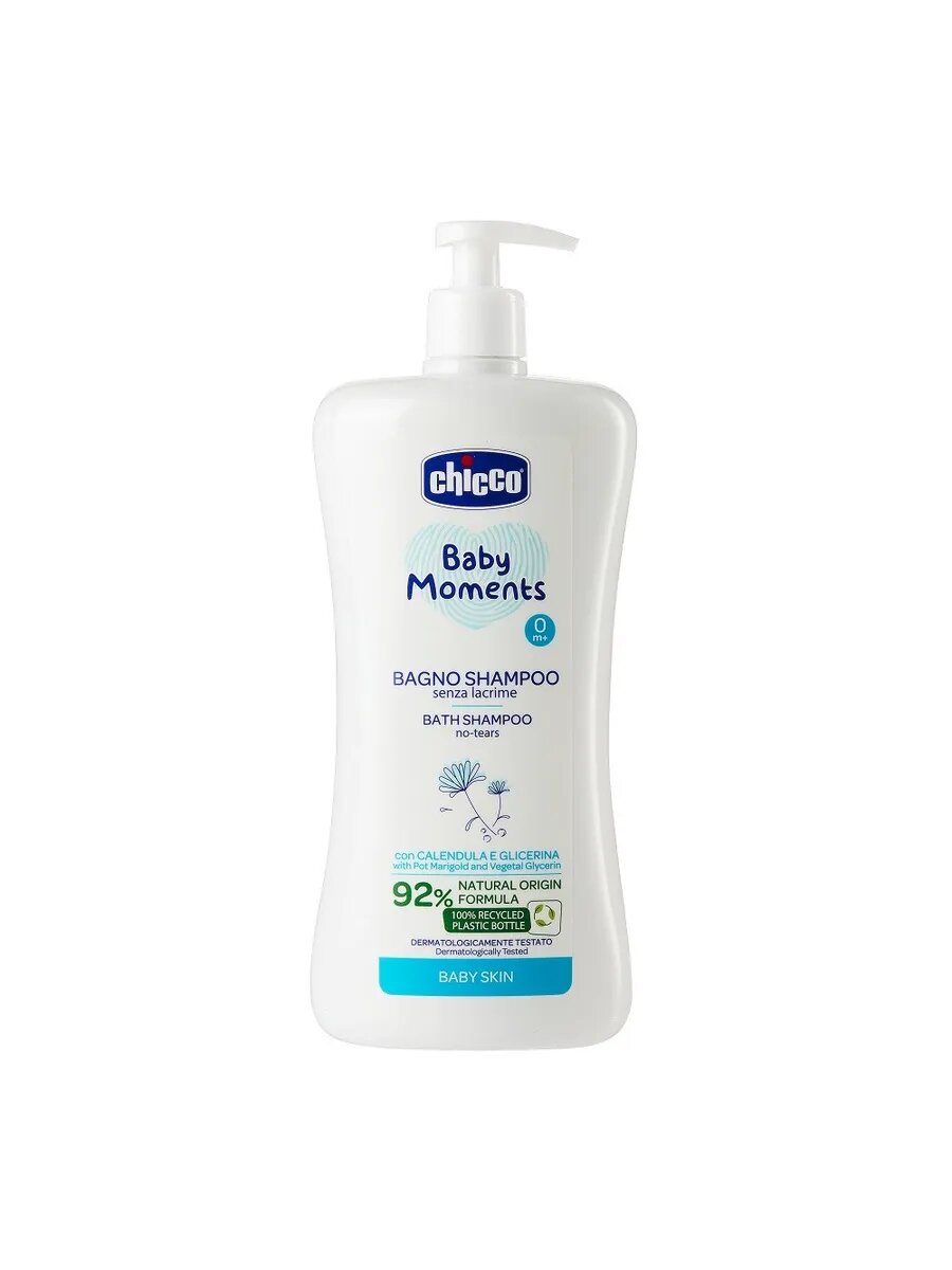 Chicco baby moments пена-шампунь без слез 750 мл