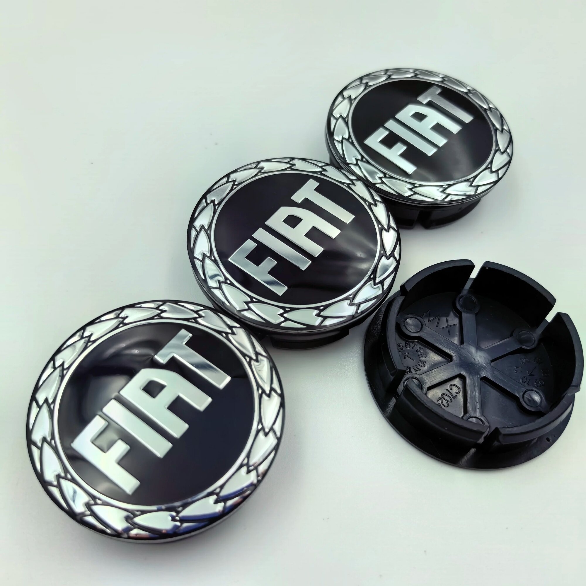 Колпаки FIAT, 4 шт, 50 мм, черные