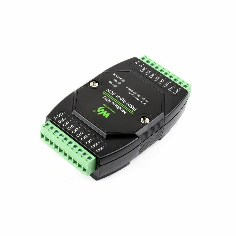 Промышленный 8-канальный модуль ввода PWM Waveshare (Modbus RTU, RS485)