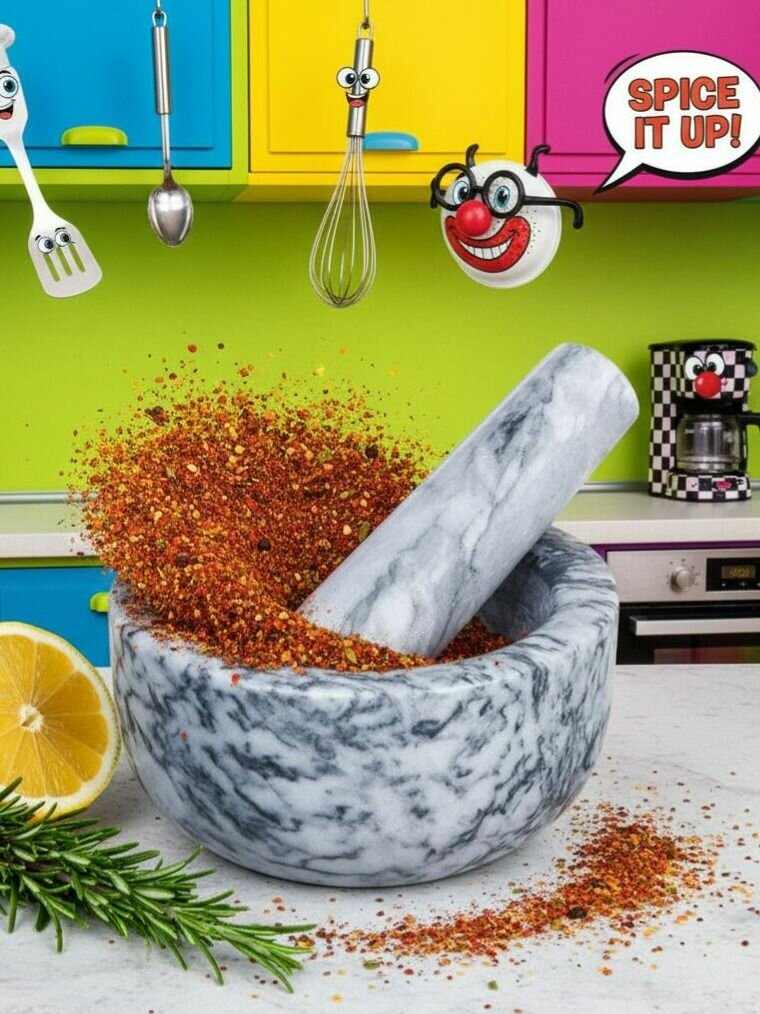 Ступка для специй с пестиком каменная, 11,5x6 см