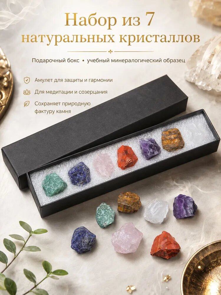 Талисман Оберег/Набор из семи подарков из натурального хрусталя качественный продукт для личного использования и декора