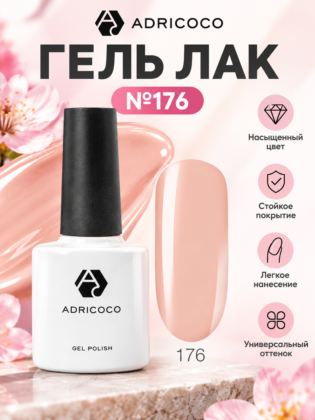 Adricoco гель лак №176