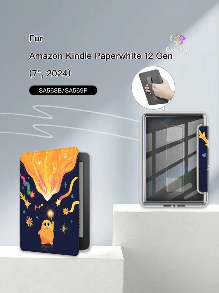 Чехол-книжка для Amazon Kindle Paperwhite12Gen(7",2024)/Kindle Colorsoft(7",2024/2025), SA568B/SA569P/SA59CP , Полиметилметакрилатный материал Можно держать в одной руке