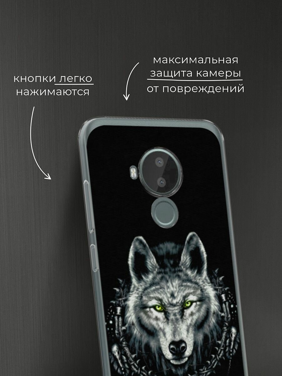 Силиконовый чехол на Nokia C30 / Нокия C30 с принтом "Волк оберег" — фото 1