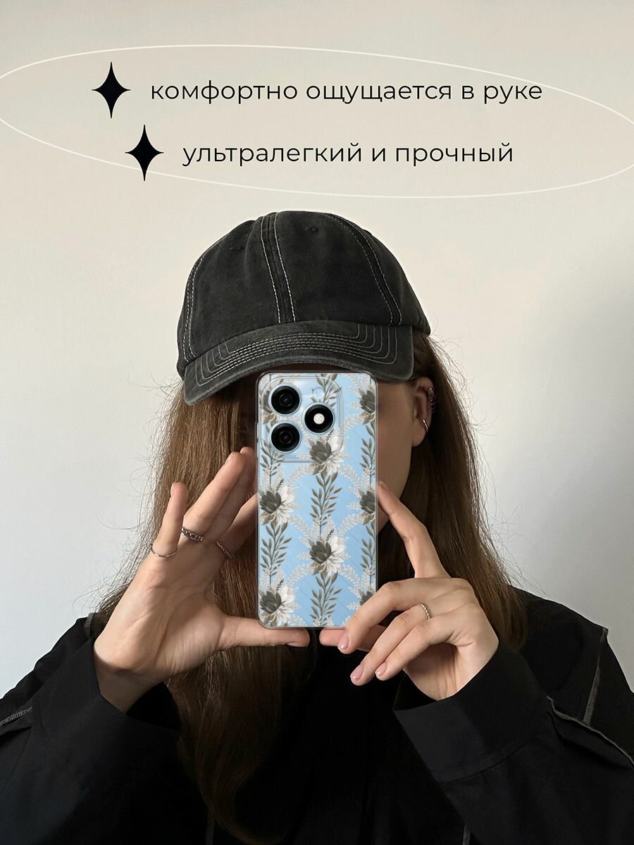 Чехол на Tecno Spark 20 / Текно Спарк 20 с принтом "Переплетение цветов" — фото 1