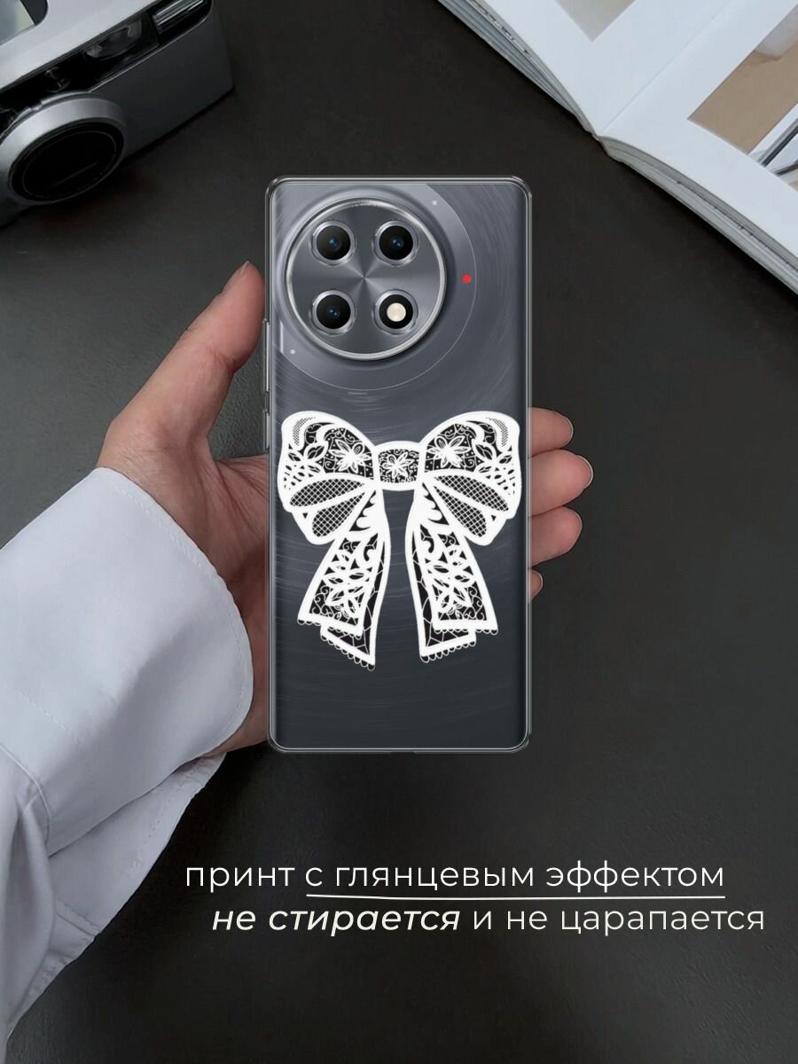 Чехол на Tecno Camon 30S / Текно Камон 30S с принтом "Черно-белый бант 2" — фото 1